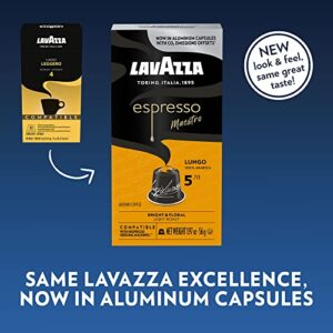 Lavazza Espresso Lungo Light Roast 100% Arabica Aluminum Capsules Compatible with Nespresso Original Machines (Pack of 60) ,Value Pack, Sweet and aromatic, floral fruity notes, Intensity 5 13