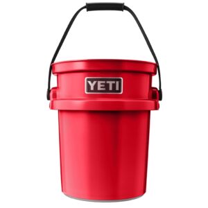 yeti loadout 5-gallon bucket, impact resistant fishing/utility bucket, rescue red