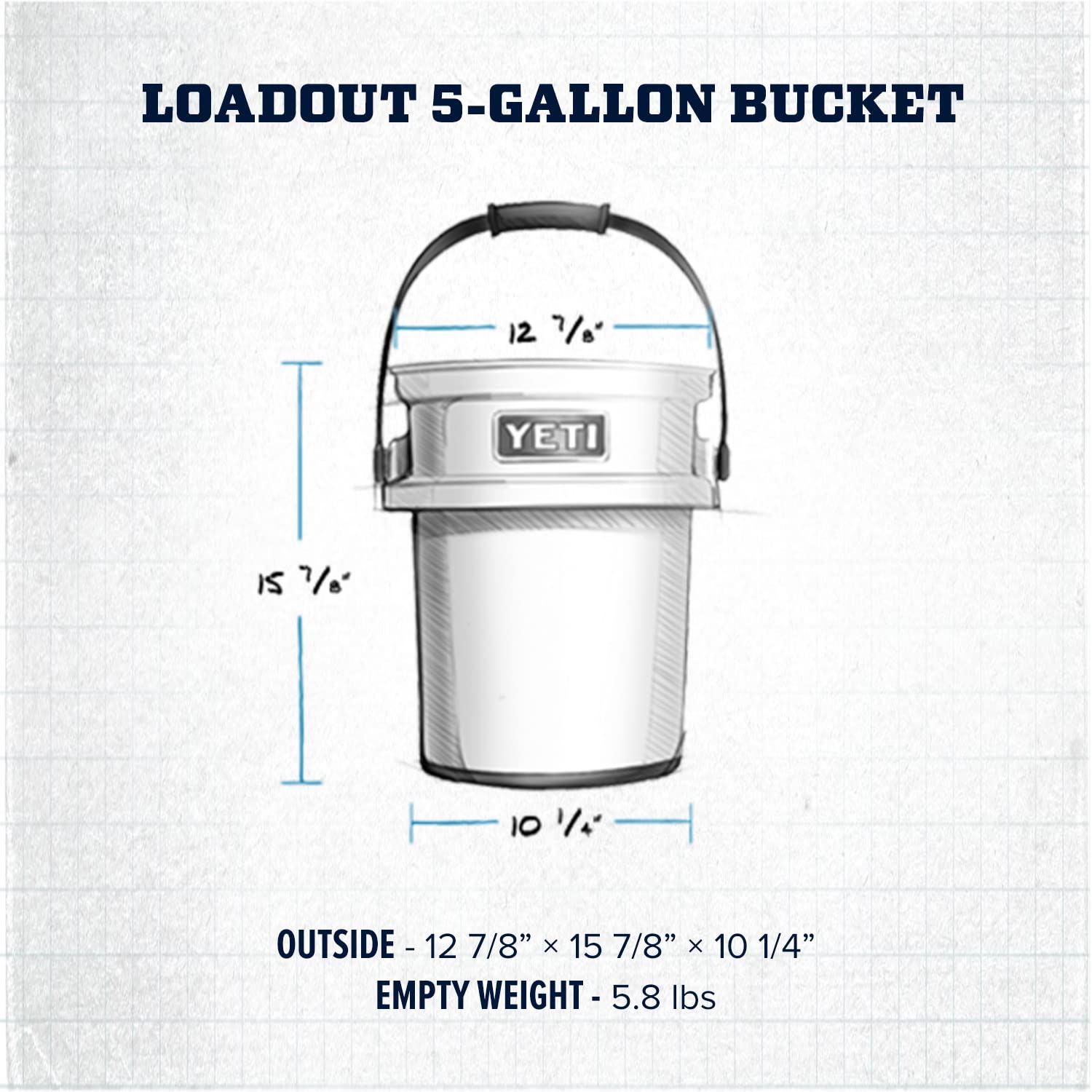 YETI Loadout 5-Gallon Bucket, Impact Resistant Fishing/Utility Bucket, Rescue Red