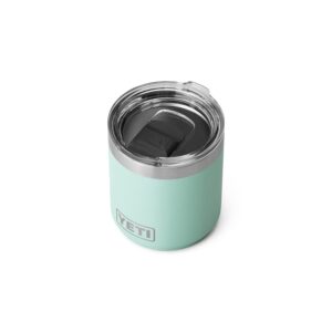 yeti rambler 10 oz stackable lowball 2.0, vacuum insulated, stainless steel with magslider lid, seafoam