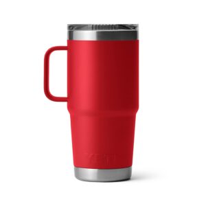 YETI Rambler 20 oz Travel Mug, Stainless Steel, Vacuum Insulated with Stronghold Lid, Rescue Red