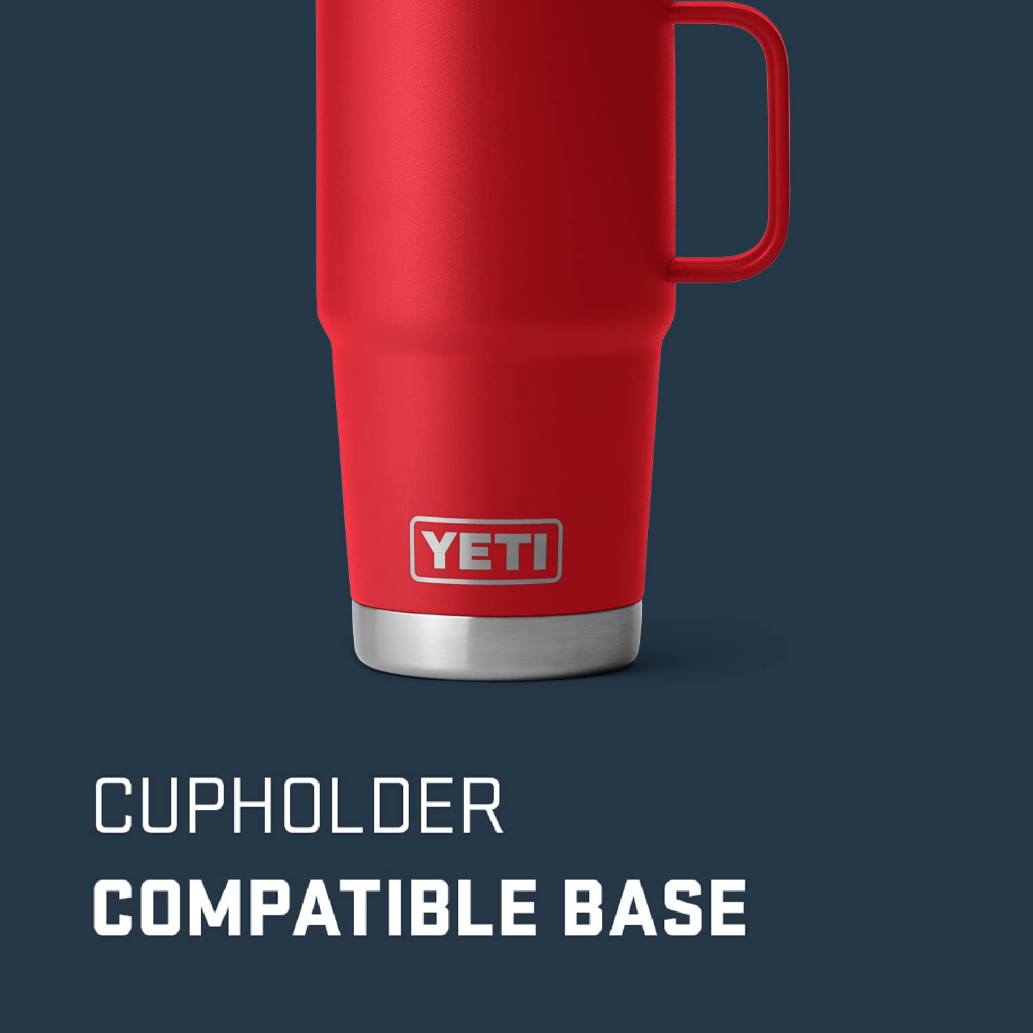 YETI Rambler 20 oz Travel Mug, Stainless Steel, Vacuum Insulated with Stronghold Lid, Rescue Red