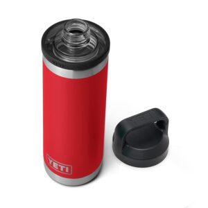 yeti rambler 18 oz bottle, vacuum insulated, stainless steel with chug cap, rescue red