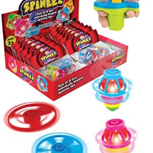 IPIDIPI TOYS Light Up Spinning Tops and Flying Saucer Disc - UFO Light Up Spinner Toy - Kids Party Favors, Goodie Bags Stuffers, School Prize Box Toys, Goodie Bag Fillers (Red, Set of 12, 36 PCs)