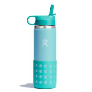 hydro flask 20 oz kids wide mouth straw cap and boot dew