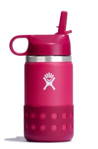 hydro flask 12 oz kids wide mouth straw cap and boot peony