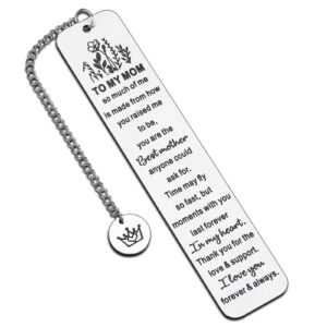 mom gift bookmark for women mothers day from son daughter birthday valentines christmas stocking gifts for mother mommy grandma from teens kids i love you mom book lovers gift