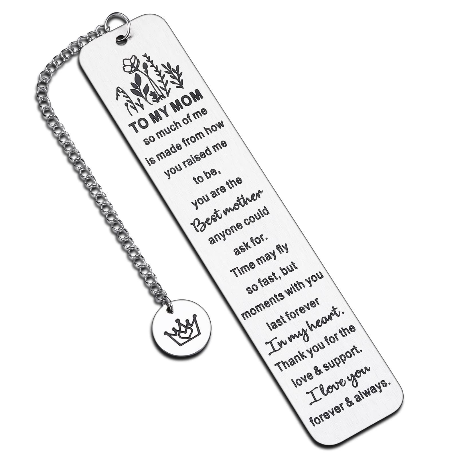 Mom Gift Bookmark for Women Mothers Day from Son Daughter Birthday Valentines Christmas Stocking Gifts for Mother Mommy Grandma from Teens Kids I Love You Mom Book Lovers Gift