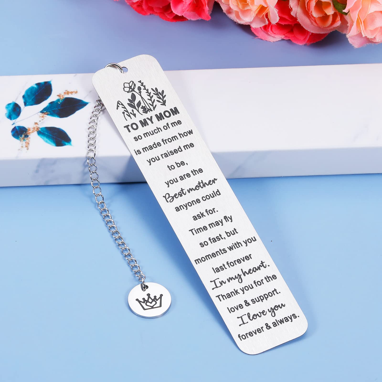 Mom Gift Bookmark for Women Mothers Day from Son Daughter Birthday Valentines Christmas Stocking Gifts for Mother Mommy Grandma from Teens Kids I Love You Mom Book Lovers Gift