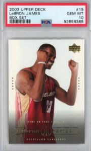 graded 2003-04 upper deck lebron james #19 box set rookie rc basketball card psa 10 gem mint