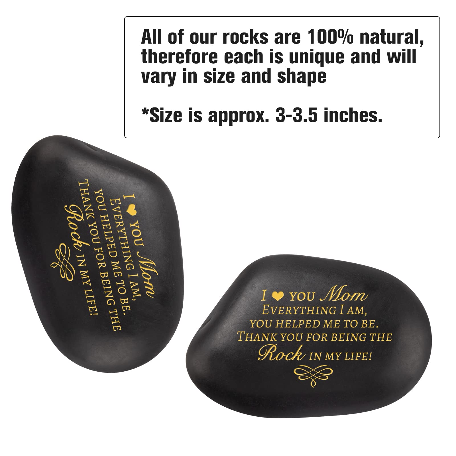 KAAYEE Gifts for Mom Mothers Day, Christmas Retirement Valentine's Day Birthday Gifts for Mom from Daughter Son, to My Mom Gifts Engraved Rocks