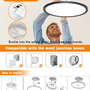 12Inch Led Flush Mount Ceiling Light,28W 3200LM Dimmable Light Fixture,Wall Switch Control 3000K/4000K/6500K Super Bright Ultra Thin Ceiling Light for Kitchen Living Room