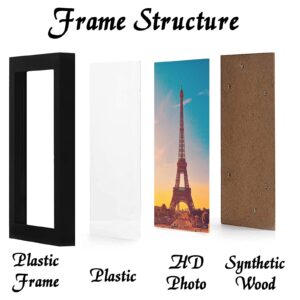 icariery 11x14 Picture Frame Set of 5, Black Photo Frames High Transparent Wall Gallery Desktop Horizontal Vertical for Canvas Collage Photo Poster Certificate 11 x 14 inches