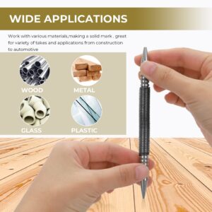 2 Pieces Spring Nail Set, Nail Set Tool and Hinge Pin Tool Dual Head Nail Setter Hammerless 1/8 1/16 and 1/32 Inch Spring Pin Punch Nail 3500 Psi Striking Force Door Pin Siding Removal Tool