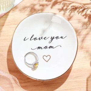 PUDDING CABIN Gifts for Mom from Daughter, for Mom Ring Dish I love You mom Mom Birthday Gifts, Mom Gifts for Valentines Christmas Wedding Gifts