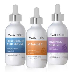 avami 3-piece skin serum set - vitamin c, hyaluronic acid, retinol - unisex - 1 fl. oz