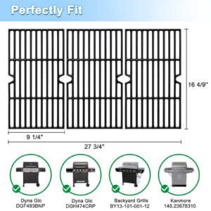 Adviace Grill Grates for Dyna Glo DGF493BNP, DGH474CRP Replacement Parts, Cooking Grates Grid for Backyard Grill Parts BY13-101-001-12, Kenmore 146.23678310, 146.23681310, Uniflame Grill GBC1030WRS.