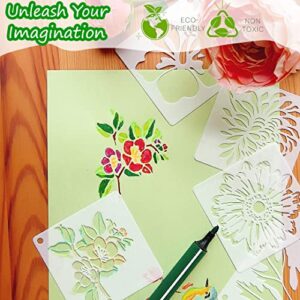 Stencils for Painting, 60pcs 3 Inch Reusable Samll Stencils for Crafts on Fabric Wood Wall Rock and Other Home Decor, Flower Stencils & Other Plant Stencils, Butterfly Stencils