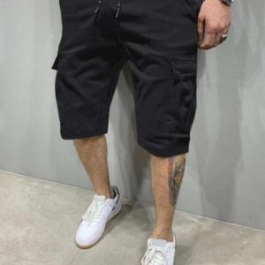 PIDOGYM Men's Casual Cargo Shorts, Waterproof Hiking Shorts Loose Fit Cargo Short with 6 Pockets Black