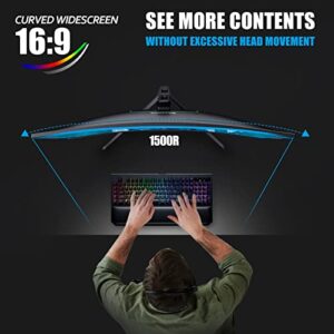 XGaming 27 Inch Curved Monitor 2K 165Hz 1500R, QHD 2560 x 1440p Gaming Computer Monitor, 16:9 HDMI Display, 1ms, FreeSync, 98% sRGB, Eye Care HDR PC Screen Built-in Speakers, VESA, Tilt Adjustable