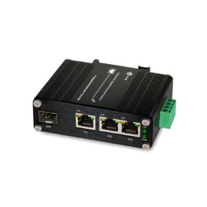 throncom industrial gigabit 3 ports ethernet switch hardened 10/100/1000mbps fiber switch with 100/1000m adaptive sfp slot din rail /wall mount unmanaged network switch 12-48v dc 4-port switch