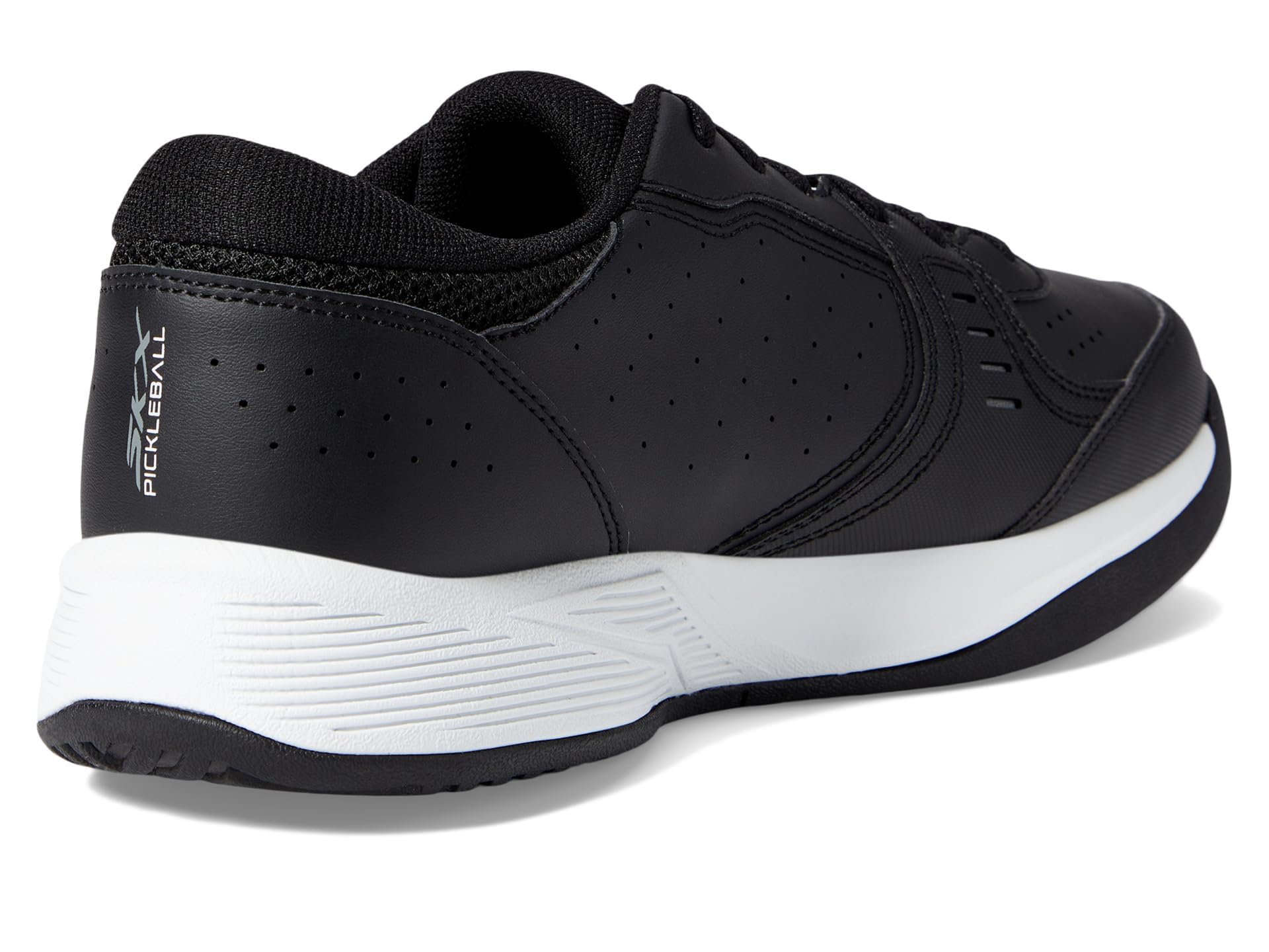 Skechers Men's Viper Court Smash-Athletic Indoor Outdoor Pickleball Shoes | Relaxed Fit Sneakers, Black/White, 10.5 X-Wide