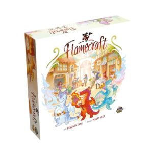 flamecraft board game - ignite the ultimate fantasy adventure ! strategy game, fun family game for kids and adults, ages 10+, 1-5 players, 60 minute playtime, made by lucky duck games