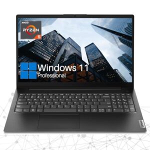 lenovo v15 gen 4 business laptop, 15.6" fhd screen, amd ryzen 5 5500u, 16gb ram, 1tb ssd, webcam, hdmi, wi-fi, windows 11 pro, black