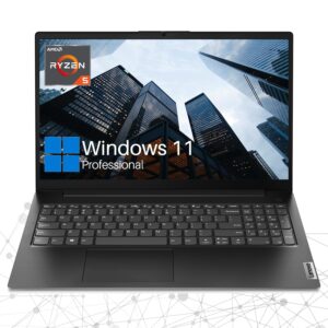 lenovo v15 gen 4 business laptop, 15.6" fhd screen, amd ryzen 5 5500u, 12gb ram, 512gb ssd, webcam, hdmi, wi-fi, windows 11 pro, black