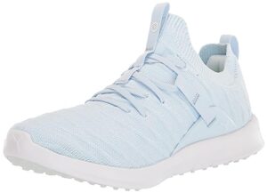 puma golf na women's laguna fusion knit sneaker, icy blue-puma white, 10