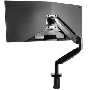 vivo premium aluminum heavy duty single monitor arm for ultrawide monitor up to 35 inches and 30.9 lbs, desk mount stand, pneumatic height, max vesa 100x100, black, stand-v101q