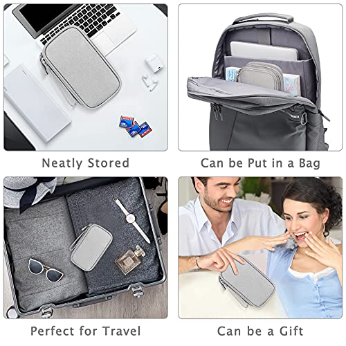 FYY Electronic Organizer, [2 PCs] Travel Cable Organizer Bag Electronic Accessories Carry Case Portable Waterproof Double Layers Storage Bag for Cable, Charger, Phone, Earphone, Small Size-Grey+Grey