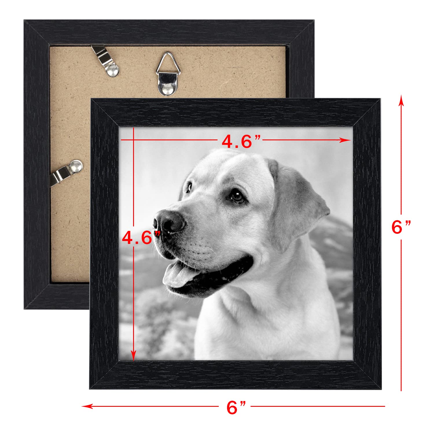 ORIVAN 5x5 Picture Frame Wood Display 5x5 Picture Distressed Black Square Photo Frame for Wall and Tabletop Decoration