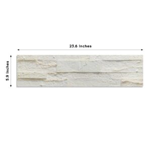 Stoneflex Peel and Stick Self Adhesive 3D Stone Tiles - Stick on Kitchen Backsplash Living Room Office Bathroom Wall Tan White (10 Pack)…