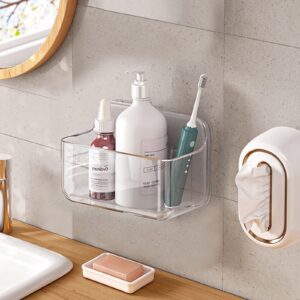 diesisa plastic wall mount organizer, self adhesive organizer for wall, cabinet door organizer, with self adhesive tape, for bathroom, pantry, kitchen, laundry, utility room, inside of cabinet door