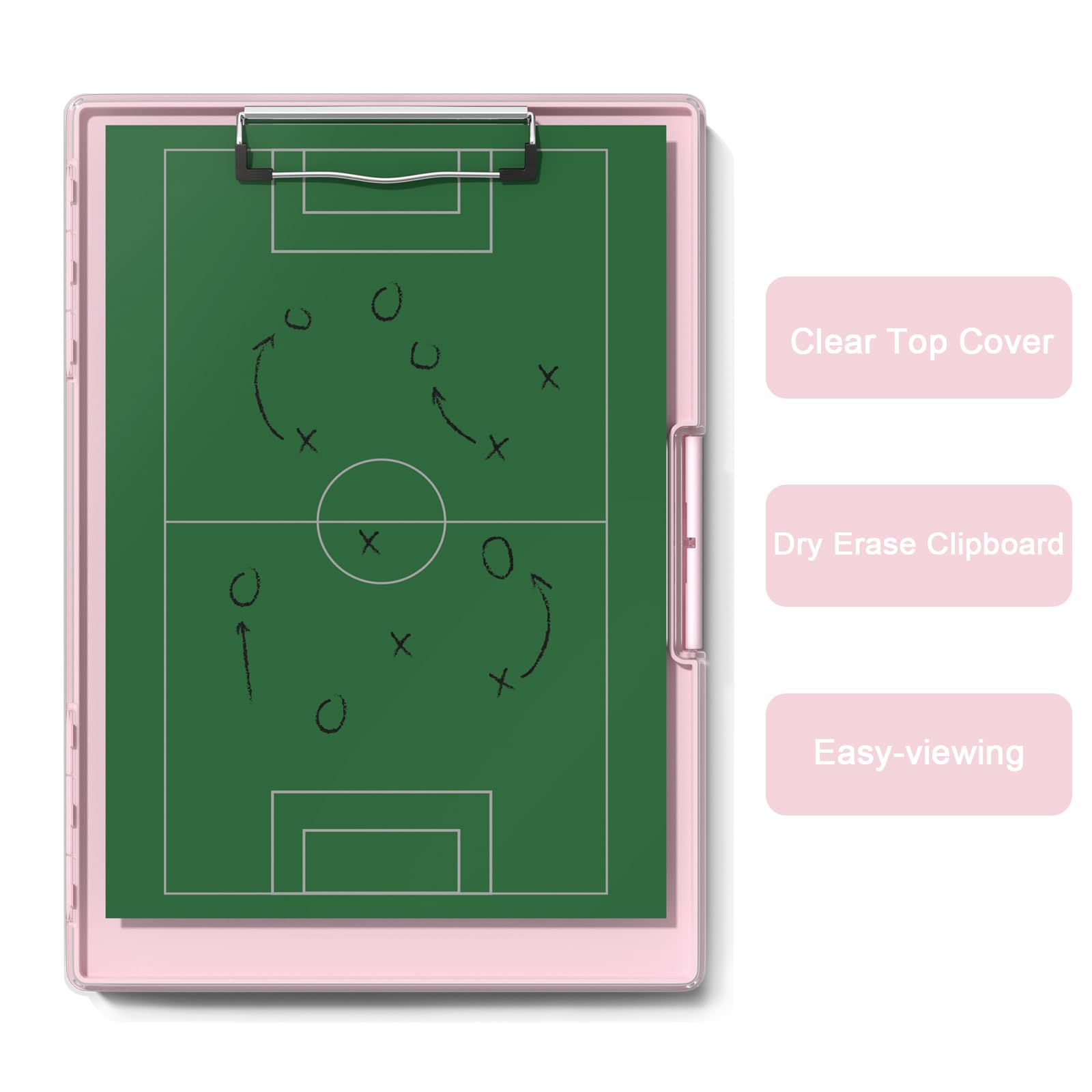 Hongri 8.5 x 11 Clipboard with Storage, Folder Nursing Clipboards Side Opening, Heavy Duty Clipboard with Dual Compartment Storage Box, Smooth Writing for Work, Office & School Supplies(Pink)