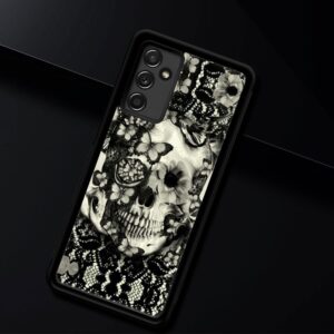 ZHEGAILIAN Compatible with Samsung Galaxy A14 5G Case,victorian gothic lace skull Back Pattern Design Samsung Galaxy A14 5G Soft Silicone TPU Anti-Drop Anti-Slip Protective Case