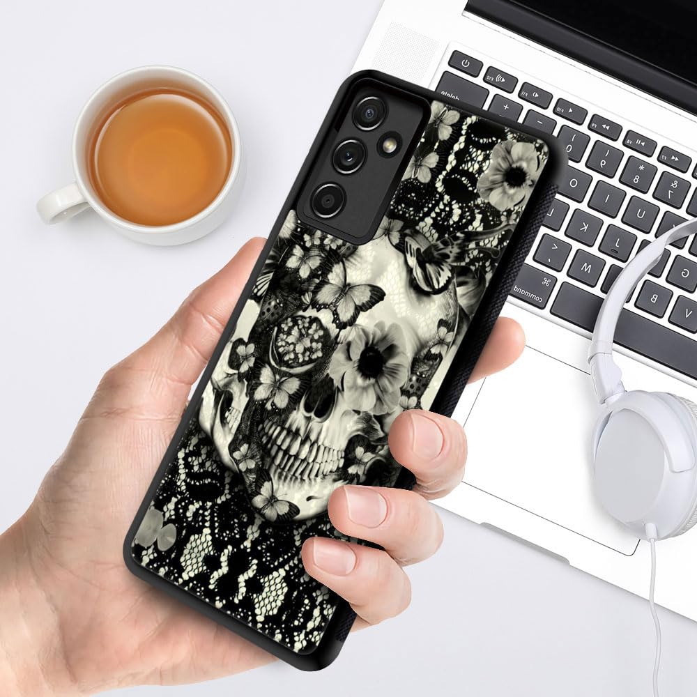 ZHEGAILIAN Compatible with Samsung Galaxy A14 5G Case,victorian gothic lace skull Back Pattern Design Samsung Galaxy A14 5G Soft Silicone TPU Anti-Drop Anti-Slip Protective Case