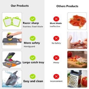 vegetable chopper Gray 12 in 1 multifunction food veggie slicer chopper onion dicer vegetable cutter set egg slicer hand chopper for vegetables veggie cutter veggie slicer food chopper with container