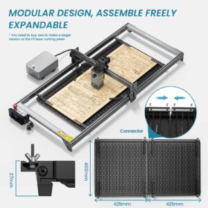 ATOMSTACK MAKER F3 Matrix Working Table - 460x425mm Working Bed for ATOMSTACK and other ALL Engraver Cutter, Detachable Working Panel Set for Cutting & Engraving,Fast Heat Dissipation&Desktop-Protect