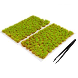 190 pcs static grass model grass tufts railway artificial grass miniature grass tuft terrain kit for diy model railway fairy garden diorama scenery (set b)