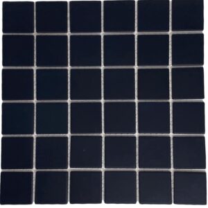 Tenedos Porcelain Premium Quality 2x2 Square Matte Mosaic Floor Wall Tile for Bathroom Shower, Kitchen Backsplash, Accent Decor on 12x12 Sheet (1 Sheet) (Black)