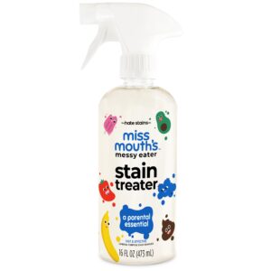 miss mouth's messy eater stain treater spray - 16oz stain remover - newborn & baby essentials - no dry cleaning food, grease, coffee off laundry, underwear, fabric