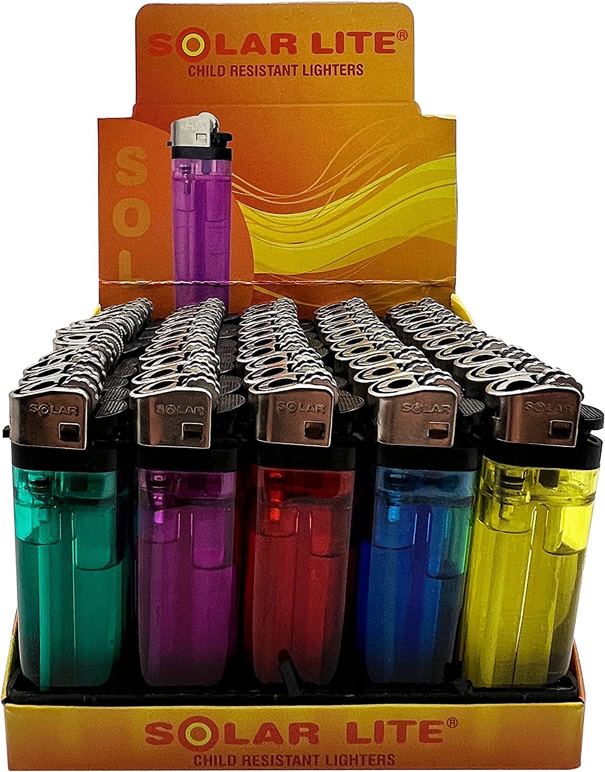 Disposable Lighters (Pack of 50) | Solar Lite® | Get 2 Free Wine Corkscrew Openers