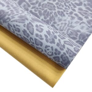 Pearl Leopard Pattern Vinyl, 11.8"x53" Synthetic PU Leatherette Crafts Fabric for DIY Bows Jewelry Doll Decor Projects, Light Blue