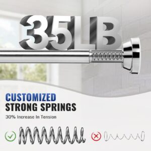 Haryaers Shower Curtain Rod, Silver 40-76 inch Heavy Duty Adjustable Tension Spring Curtain Rod, Polished Stainless Steel, No Drilling, No Rust, Never Collapse, for Bathroom