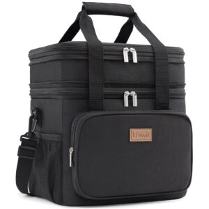 lifewit lunch box for men women, large insulated soft cooler bag, leakproof, 21l capacity, black