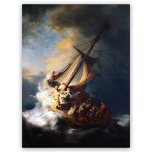 christ in the storm on the sea of galilee poster,by rembrandt,famous oil paintings reproductions, bedroom home decor unframed,perfect easy gift (12x16in/30x40cm)