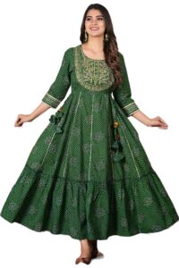 jg jai govindam dress for saint patricks day anarkali indian kurti for women pakistani wedding/party wear designer style (green-xxl)