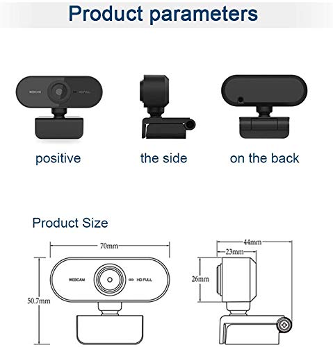 QEBIDUM Computer Camera PC Webcam Full HD 1080p 360 Degrees Wide Angle 30fps Video USB Web Cam with Microphone for Mac Laptop Desktop Conferencing Chatting and Live Streaming